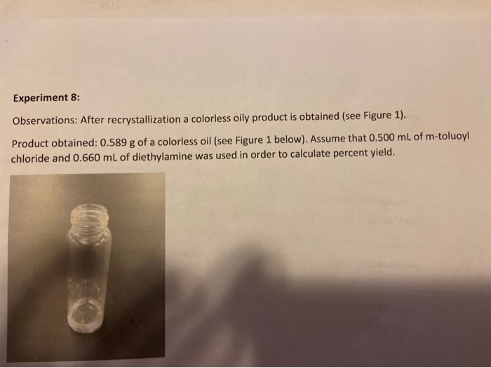 Solved Reviewed 3-20-14 -META-TOLUAMIDE (DEET) EXPERIMENT 8: | Chegg.com
