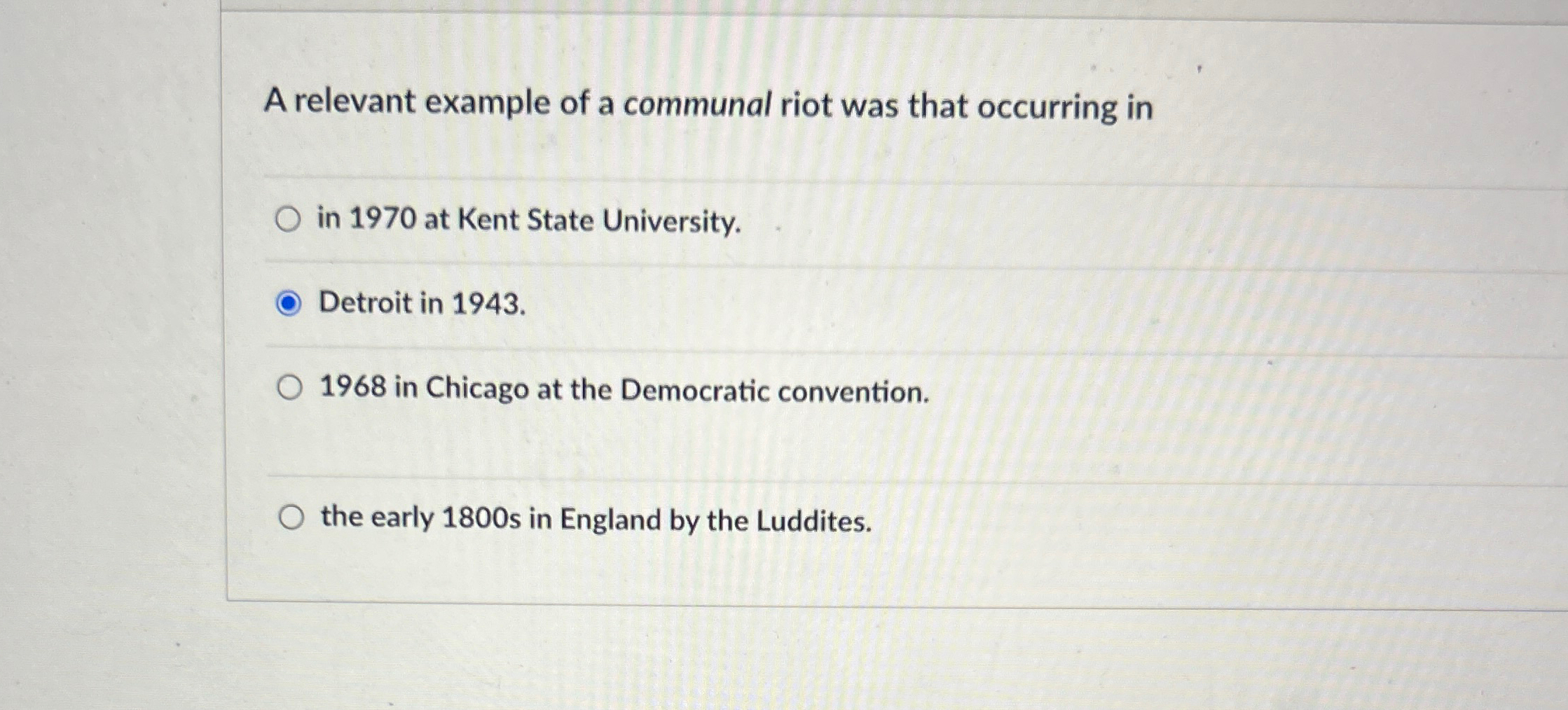 Solved A relevant example of a communal riot was that | Chegg.com