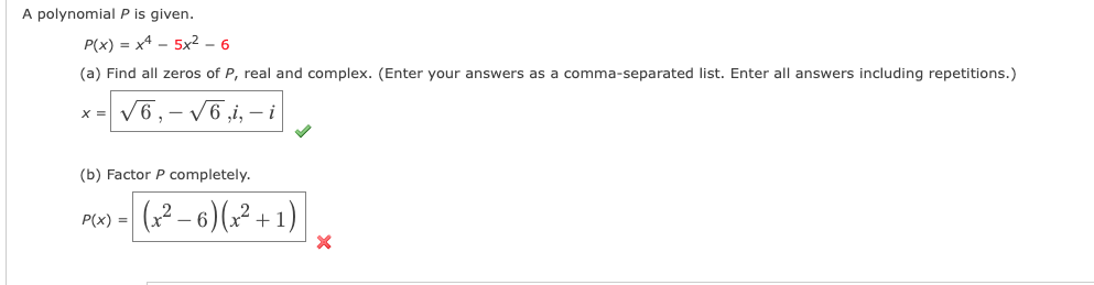 Solved A polynomial P ﻿is given.P(x)=x4-5x2-6(a) ﻿Find all | Chegg.com