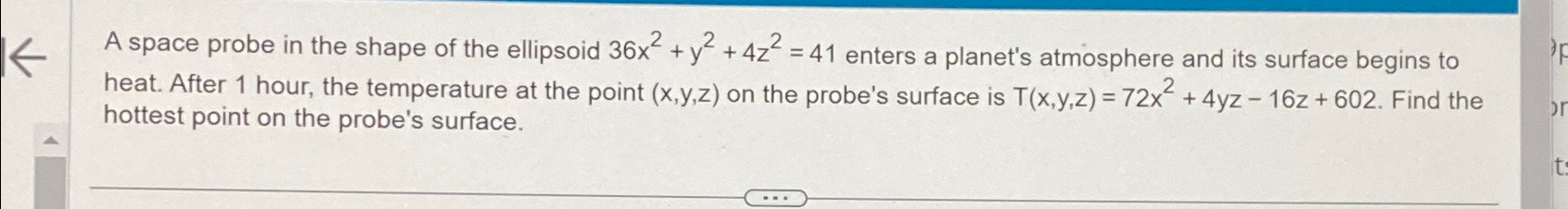 Solved A space probe in the shape of the ellipsoid | Chegg.com