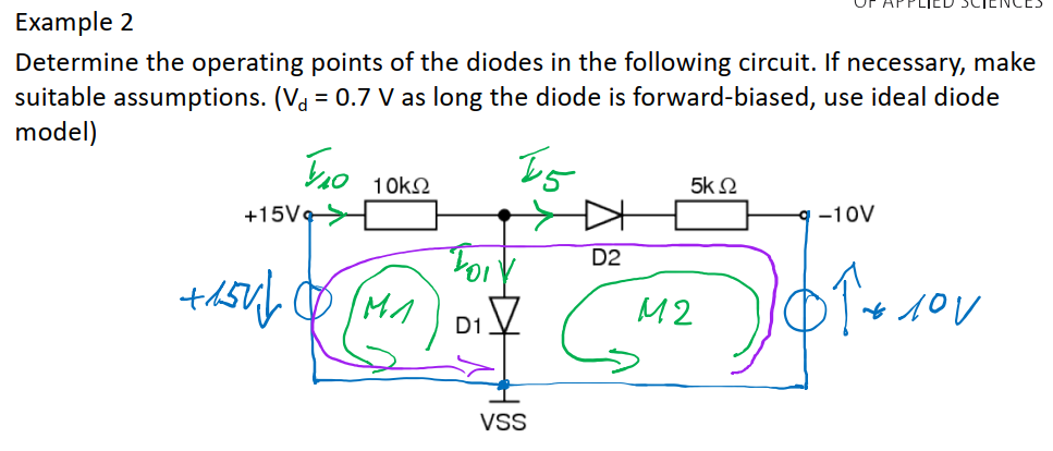 Solved Example 2Determine the operating points of the diodes | Chegg.com