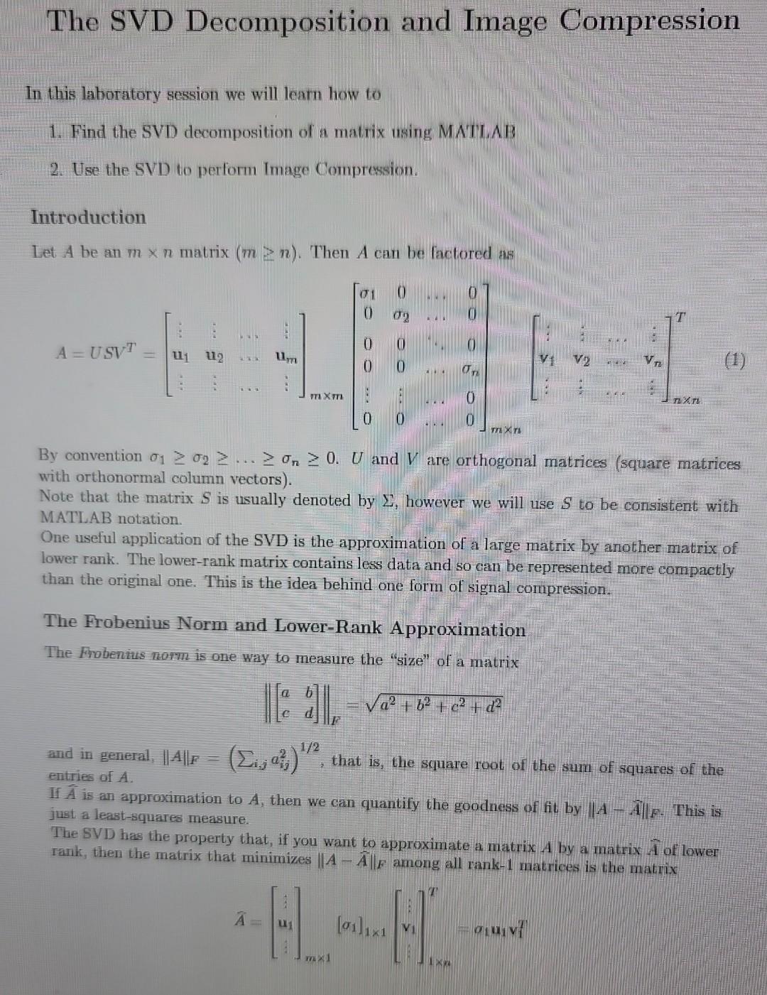 Solved Introduction Let A be an m×n matrix (m≥n). Then A can | Chegg.com