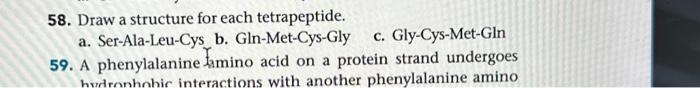 Solved 58. Draw a structure for each tetrapeptide. a. | Chegg.com