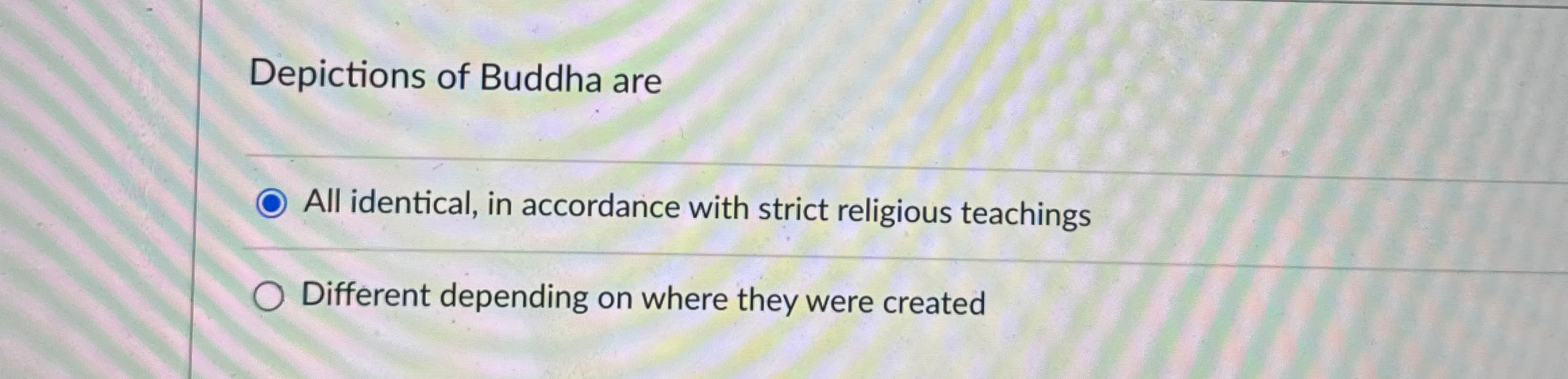 Solved Depictions of Buddha areAll identical, in accordance | Chegg.com