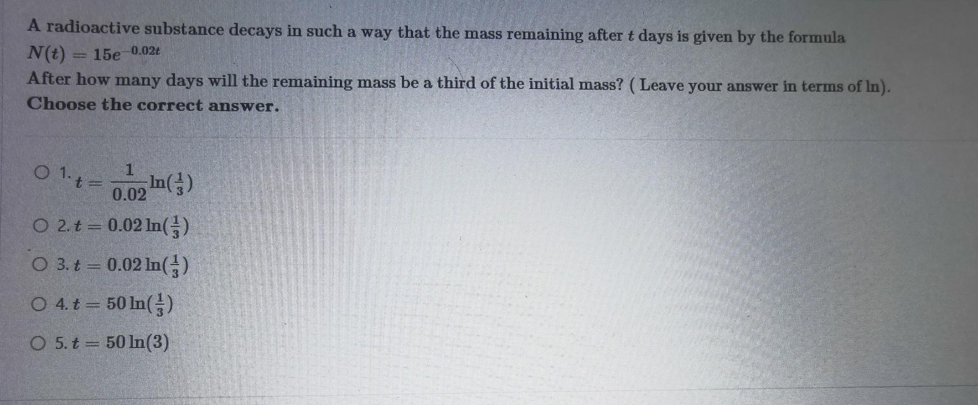 Solved A radioactive substance decays in such a way that the | Chegg.com