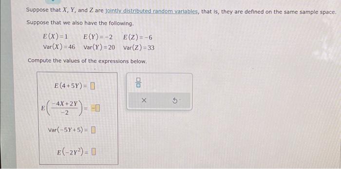 Solved Suppose that X, Y, and Z are jointly distributed | Chegg.com