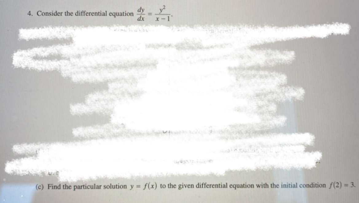 Solved Consider the differential equation dydx=y2x-1.(c) | Chegg.com