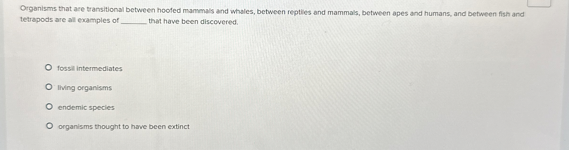 Solved Organisms that are transitional between hoofed | Chegg.com