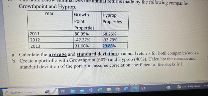 Solved Growthpoint and Hyprop. Year 2011 2012 2013 Type here | Chegg.com