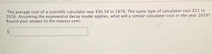 Solved The average cost of a scientific calculator was | Chegg.com