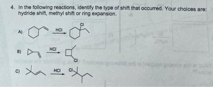Solved 4. In the following reactions, identify the type of | Chegg.com