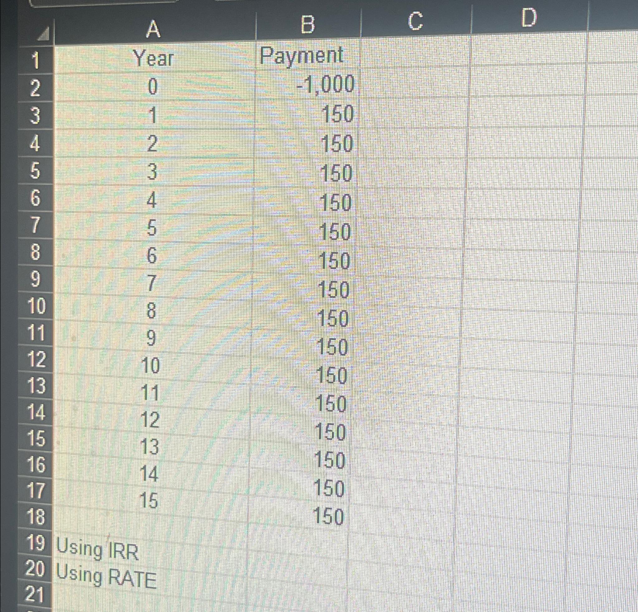 Solved Calculate using IRR and RATE Excel function. List | Chegg.com