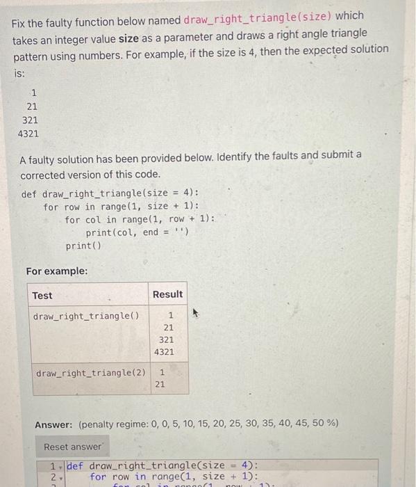 Solved Fix the faulty function below named | Chegg.com