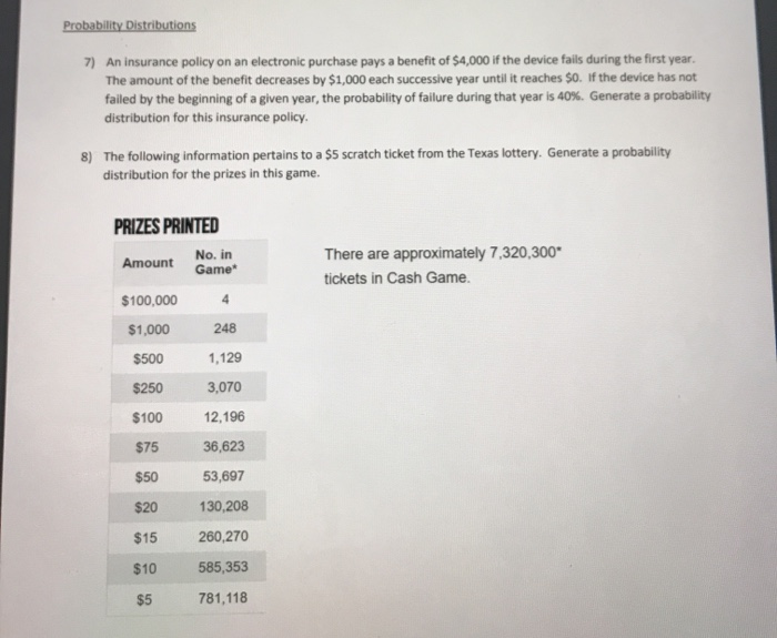 Solved Probability Distributions 7) An insurance policy on | Chegg.com