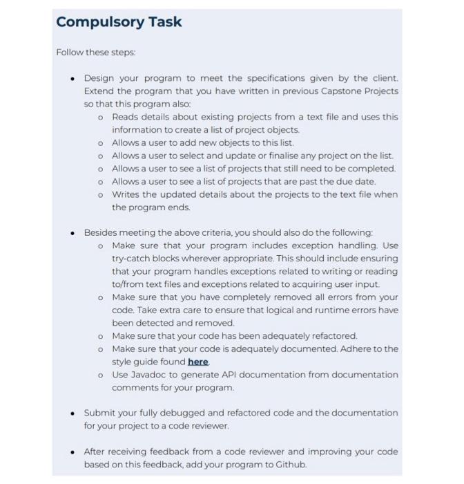 Solved Compulsory Task Gollow these steps: - Design your | Chegg.com