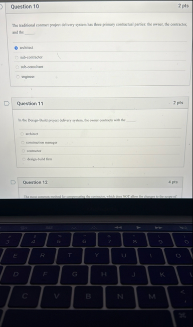 Solved Question 102 ﻿ptsThe traditional contract project | Chegg.com