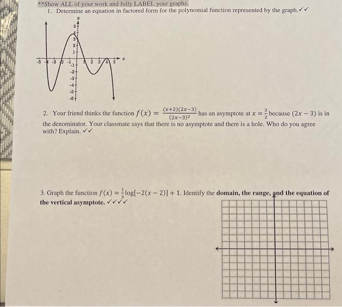 Solved **Show ALL of your work and fully LABEL your graphs. | Chegg.com