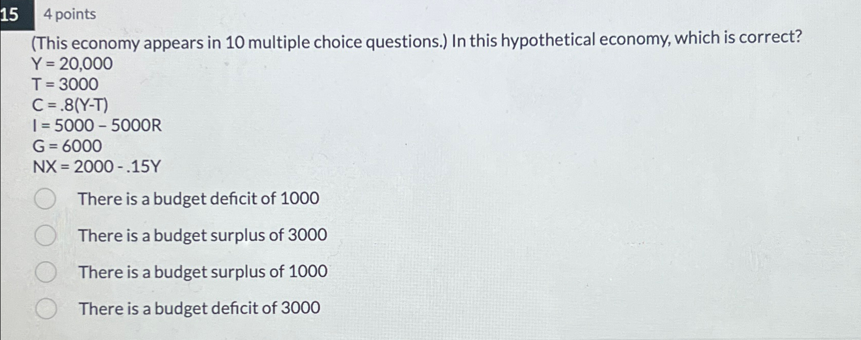 Solved 4 ﻿points(This economy appears in 10 ﻿multiple choice | Chegg.com
