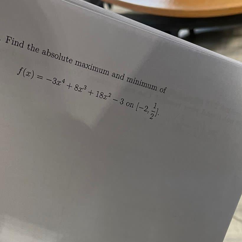 Solved Find the absolute maximum and minimum | Chegg.com