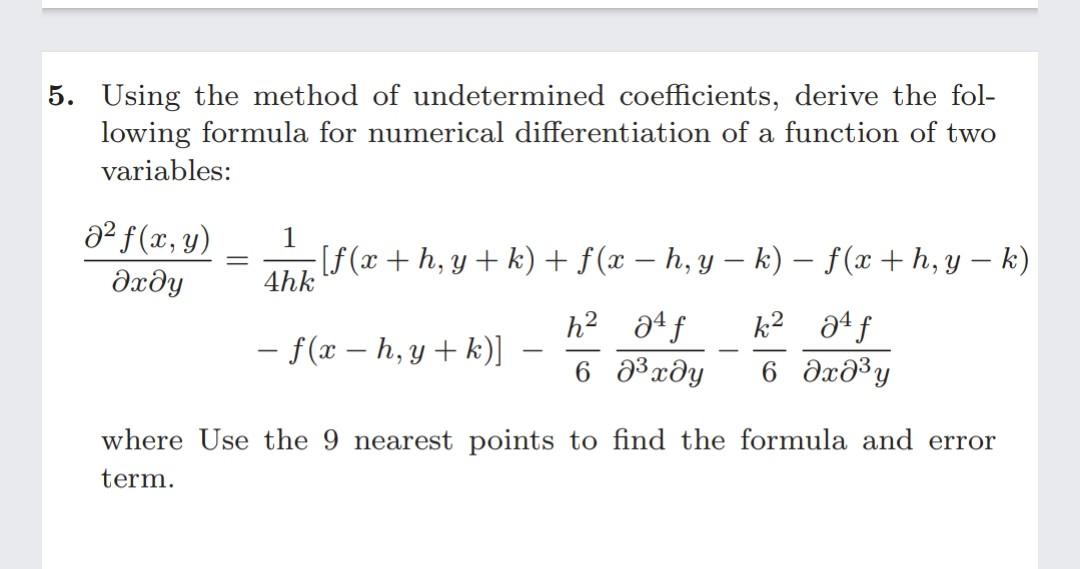 Solved numerical methods differentiation hand written | Chegg.com