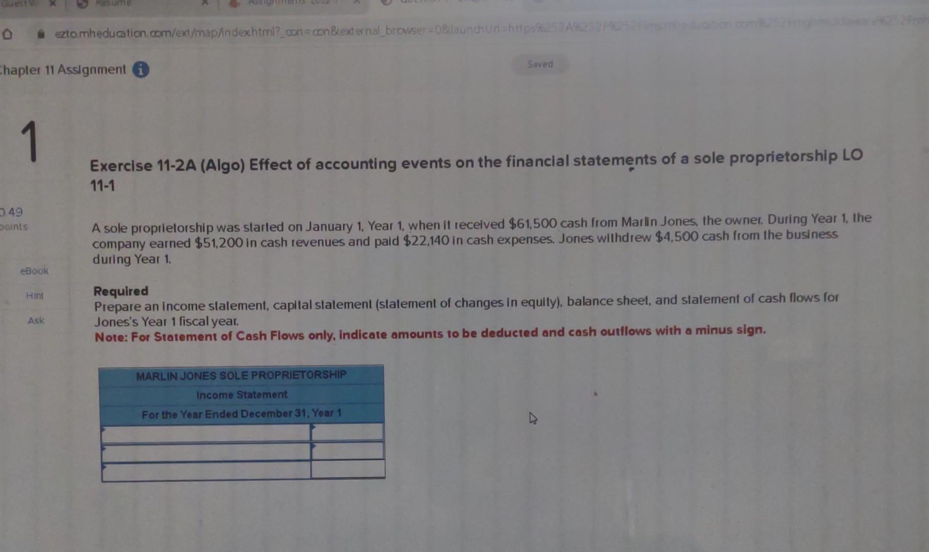 Solved Exercise 11-2A (Algo) Effect of accounting events on | Chegg.com