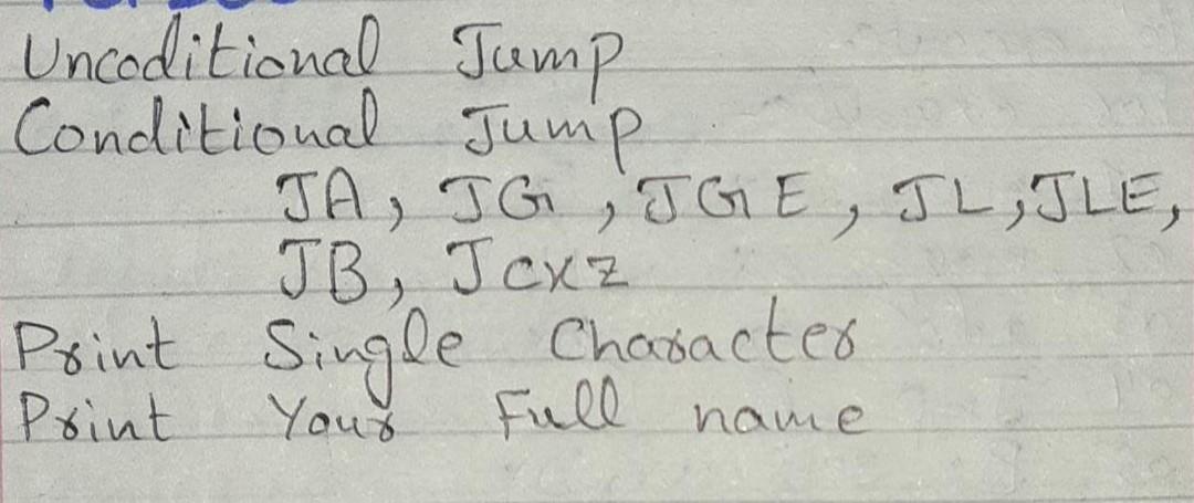 Solved Briefly Explain Unconditional And Conditional Jump