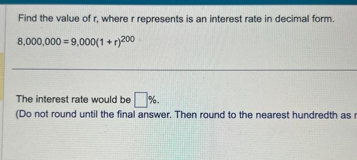 Solved Find the value of r, where r represents is an | Chegg.com
