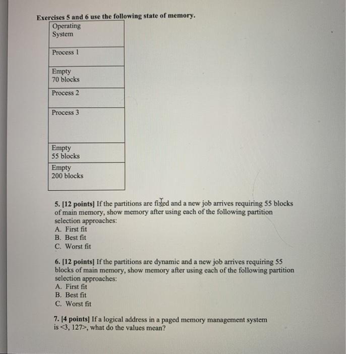 Solved 1. 19 points) If, in a single contiguous memory | Chegg.com