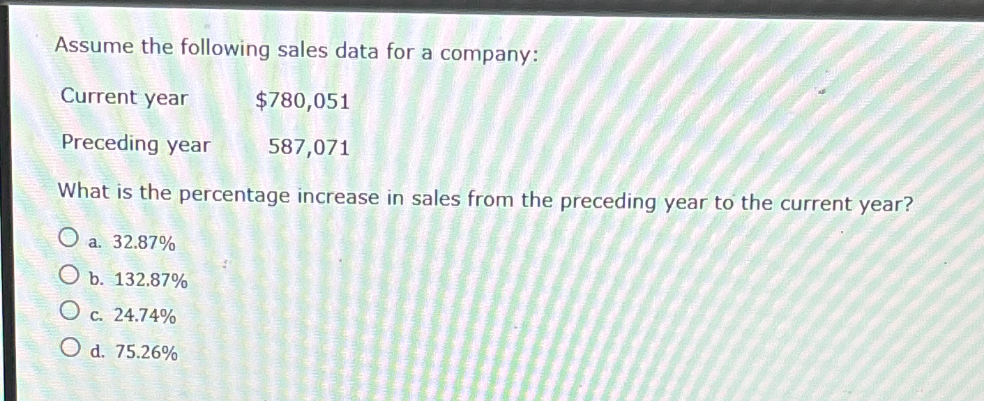 Solved Assume the following sales data for a company:Current | Chegg.com