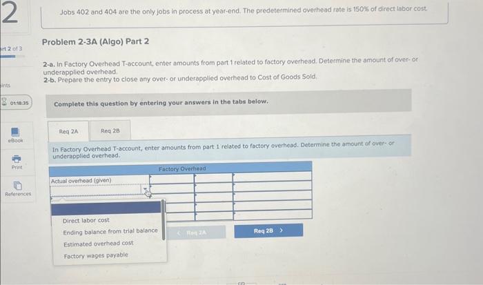 Solved Required information Problem 2-3A (Algo) Computing | Chegg.com