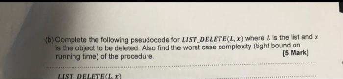 Solved A linked list is a data structure in which the | Chegg.com