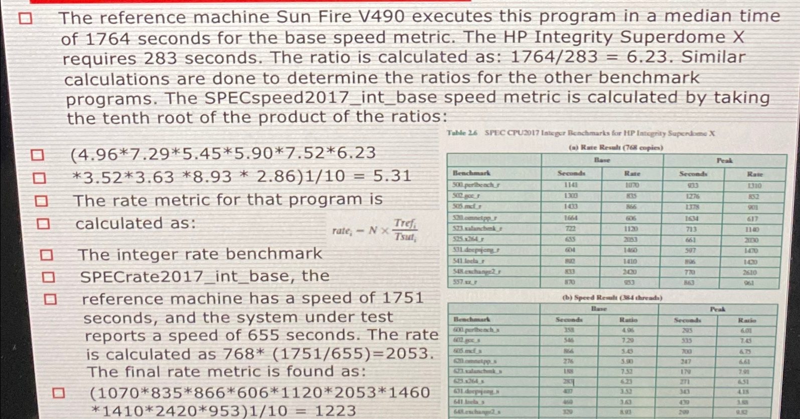 The reference machine Sun Fire V490 ﻿executes this | Chegg.com