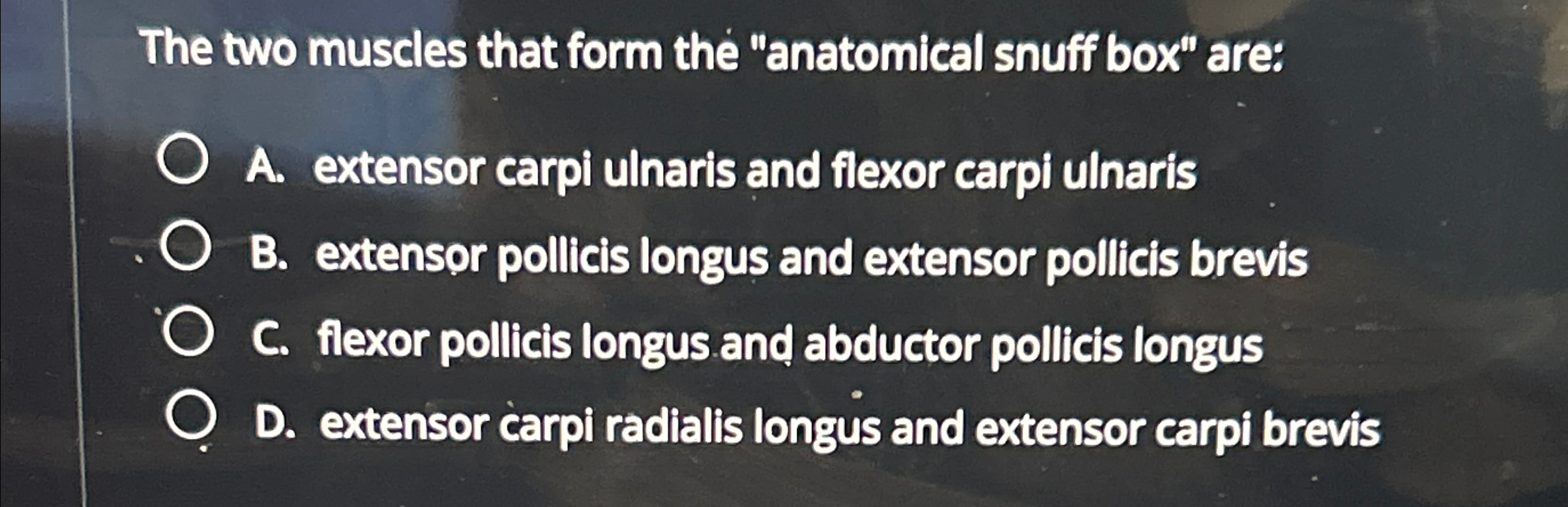 Solved The two muscles that form the "anatomical snuff box" | Chegg.com