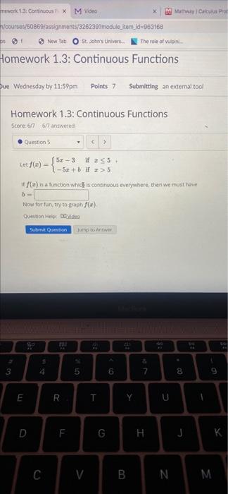Solved mework 1.3. Continuous X M Vidro M Mathway Cal Prat | Chegg.com