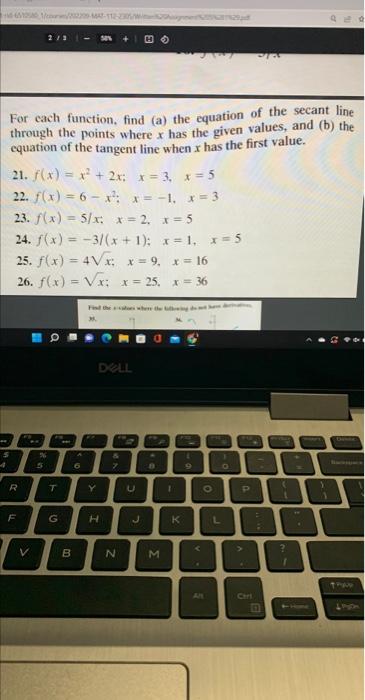 Solved For each function, find (a) the equation of the | Chegg.com