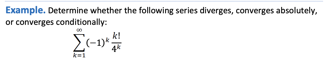 Solved Example. Determine whether the following series | Chegg.com
