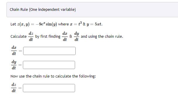 Solved Chain Rule (One independent variable)Let | Chegg.com