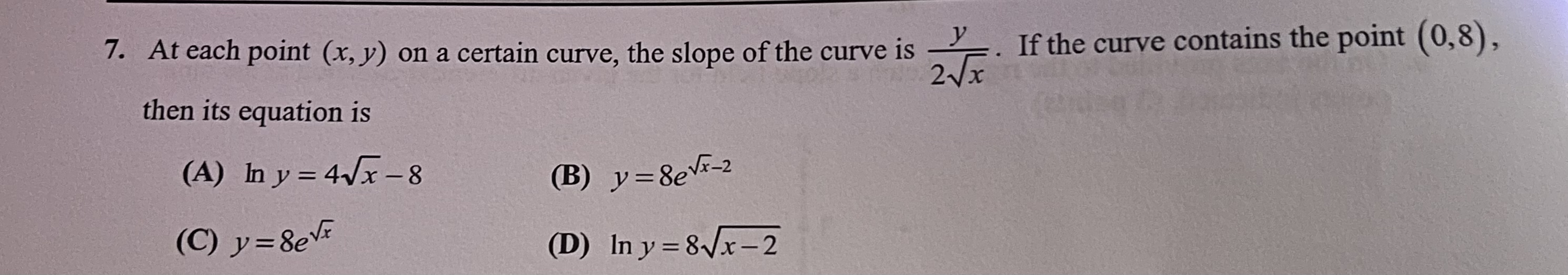 Solved At each point (x,y) ﻿on a certain curve, the slope of | Chegg.com