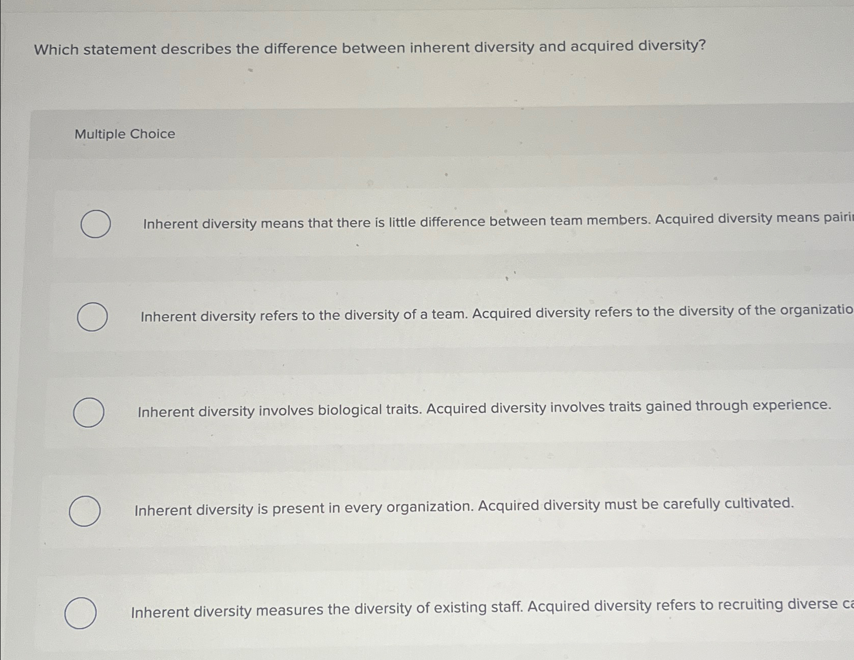 Solved Which statement describes the difference between | Chegg.com