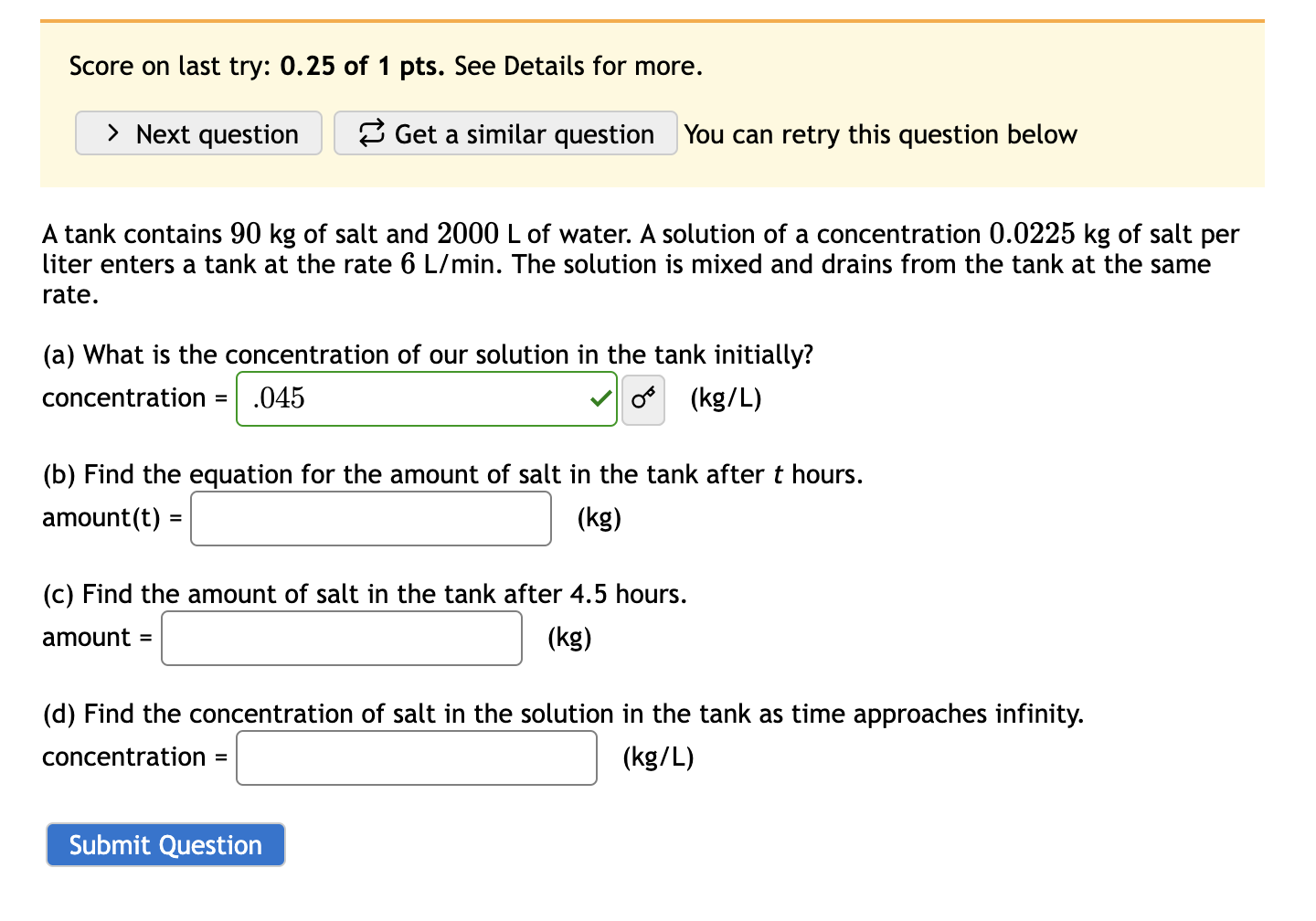 Solved Score on last try: 0.25 ﻿of 1 ﻿pts. ﻿See Details for | Chegg.com