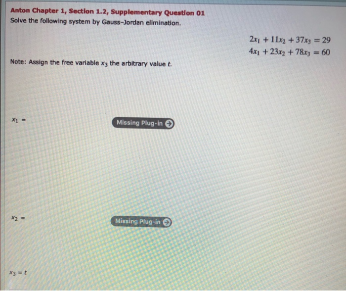 Solved Anton Chapter 1, Section 1.2, Question 36 Solve the | Chegg.com