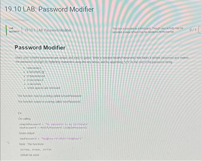 Solved 19 10 Lab Password Modifier 494690 3226454 Qx3zq Lab