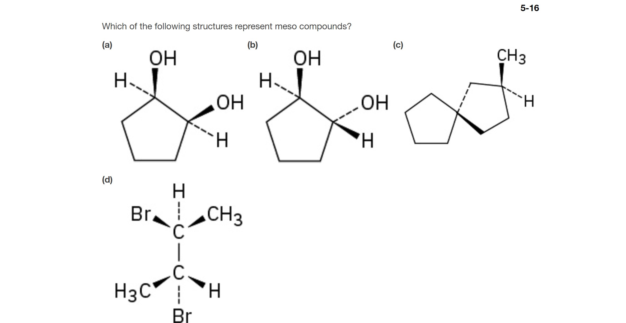 Which of the following structures represent meso | Chegg.com