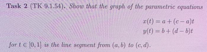 Solved Task 2 (TK 9.1.54). Show that the graph of the | Chegg.com