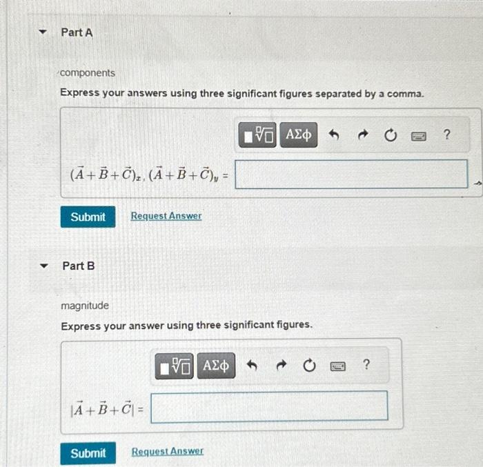 Solved components Express your answers using three | Chegg.com