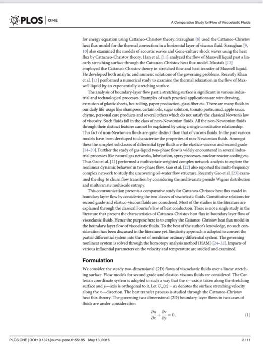 Solved PLOS ONE RESEARCH ARTICLE A Comparative Study for | Chegg.com