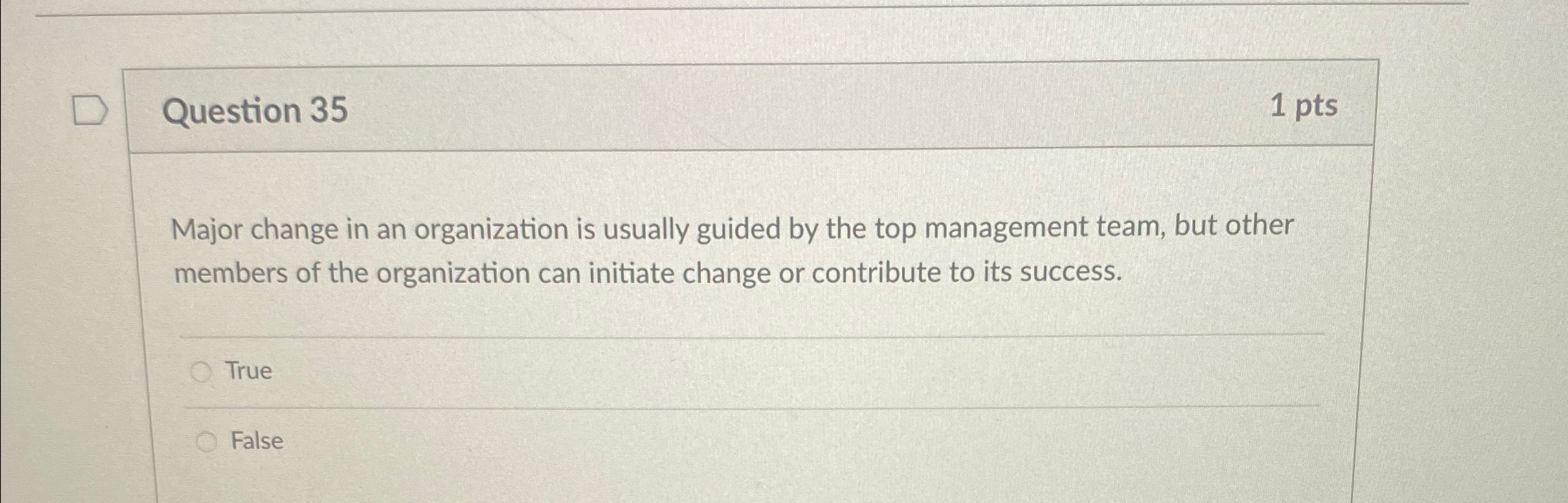Solved Question 351 ﻿ptsMajor change in an organization is | Chegg.com