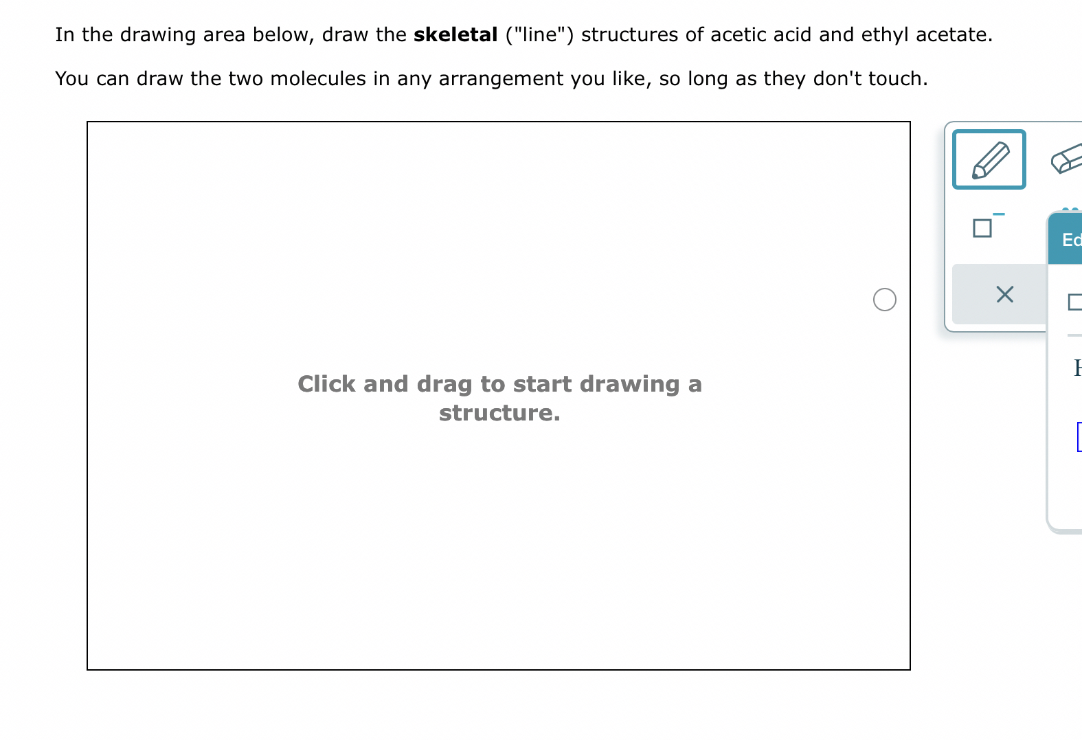 Solved In the drawing area below, draw the skeletal ("line") | Chegg.com