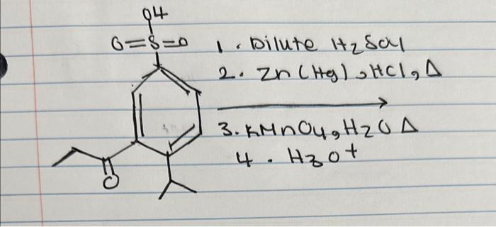 Solved 1. Dilute H2Sal 2. Zn(Hg),HCl, | Chegg.com