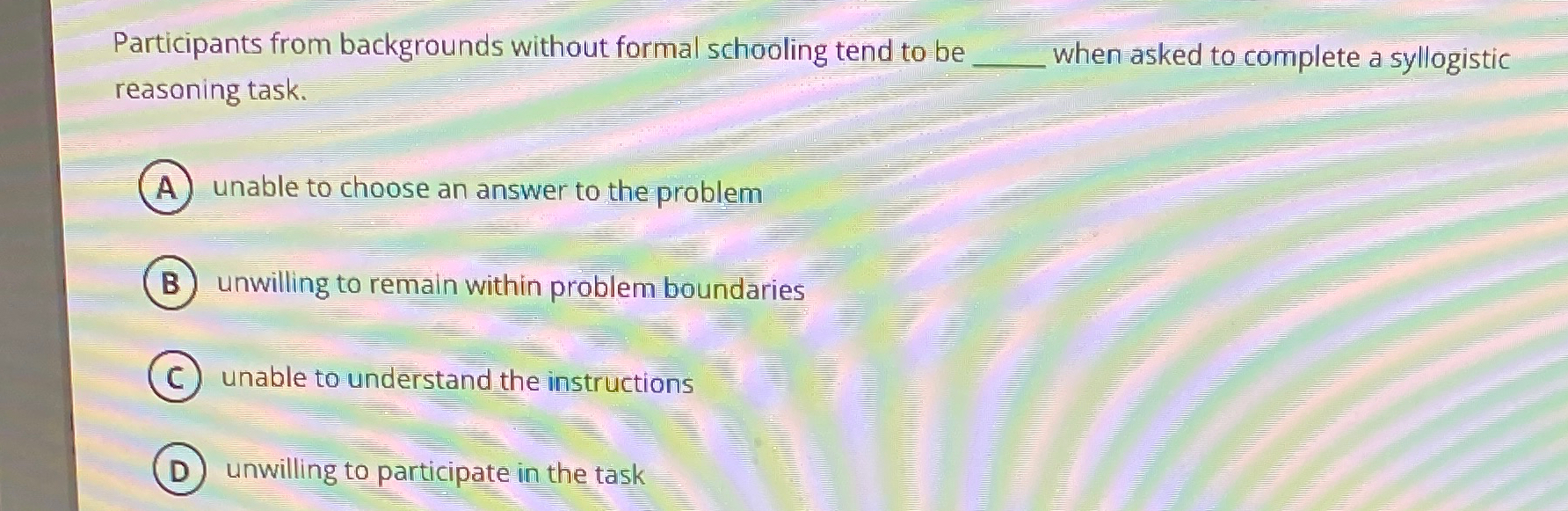 Solved Participants from backgrounds without formal | Chegg.com